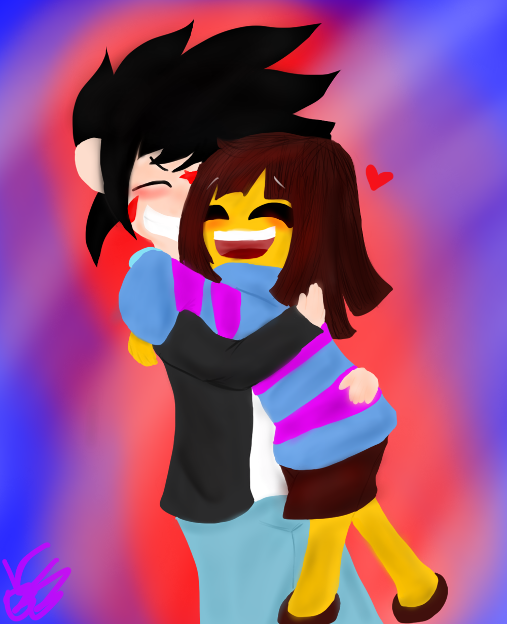 Art request! Hugs To You From Frisk! by BlueberryoftheBlues on DeviantArt