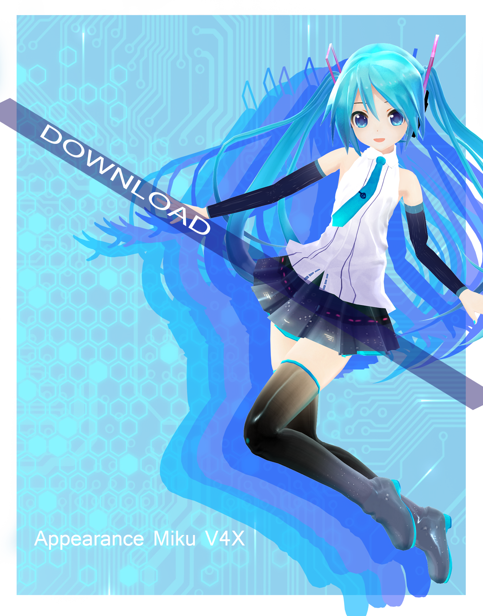 Appearance Miku V4X 200+watchers gift DL!! by elzania43 on DeviantArt