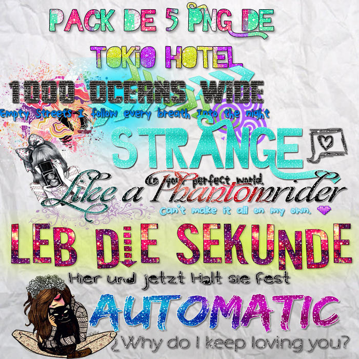 Pack 5 textos png de Tokio Hotel by AutomatishGirl on DeviantArt
