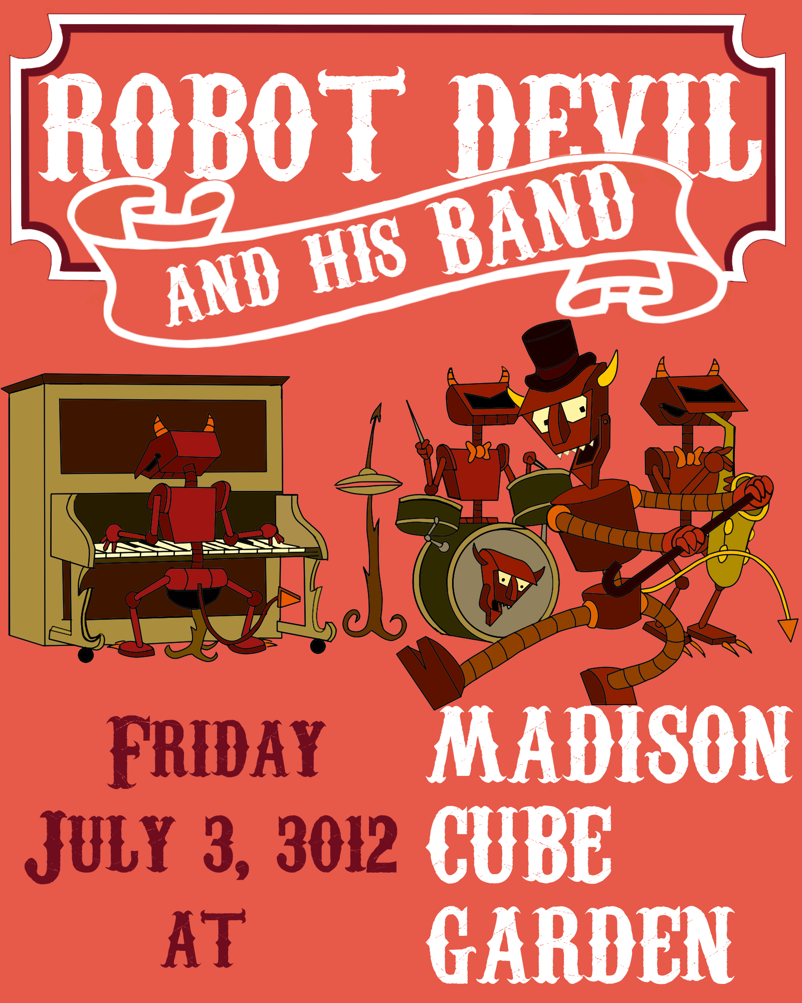 Robot Devil Band Poster by LittleSkyPaper on DeviantArt