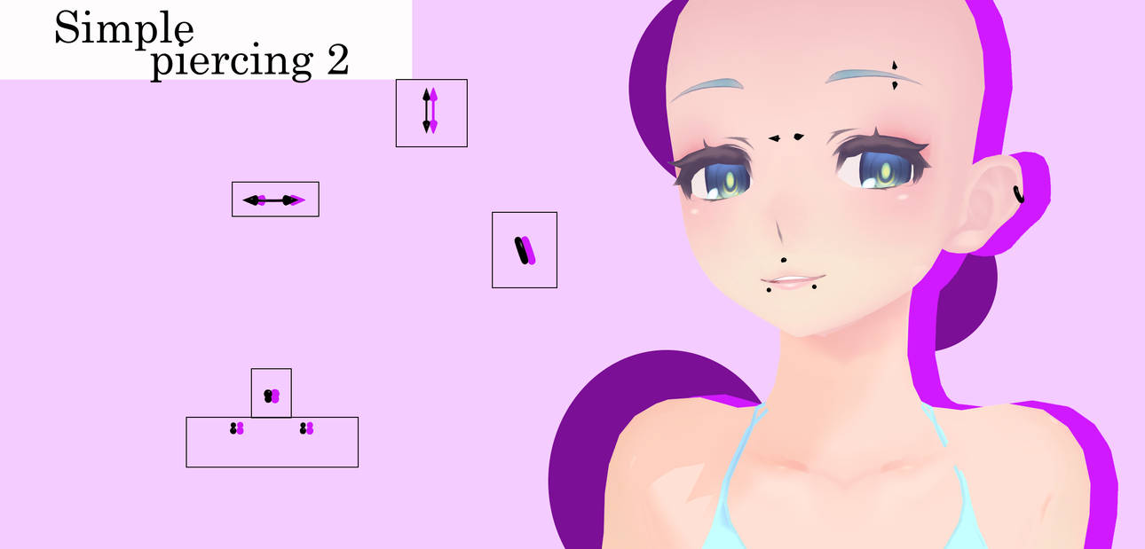 MMD Simple Piercing 2 by nayabarlaxx on DeviantArt