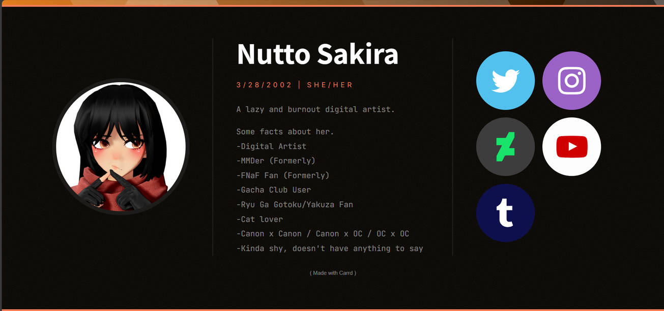 NuttoSakira's Carrd by NuttoDoesntLikeNatto on DeviantArt