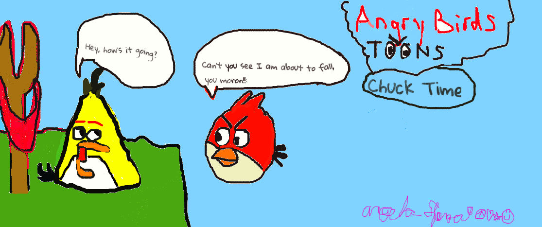 how to draw angry birds chuck