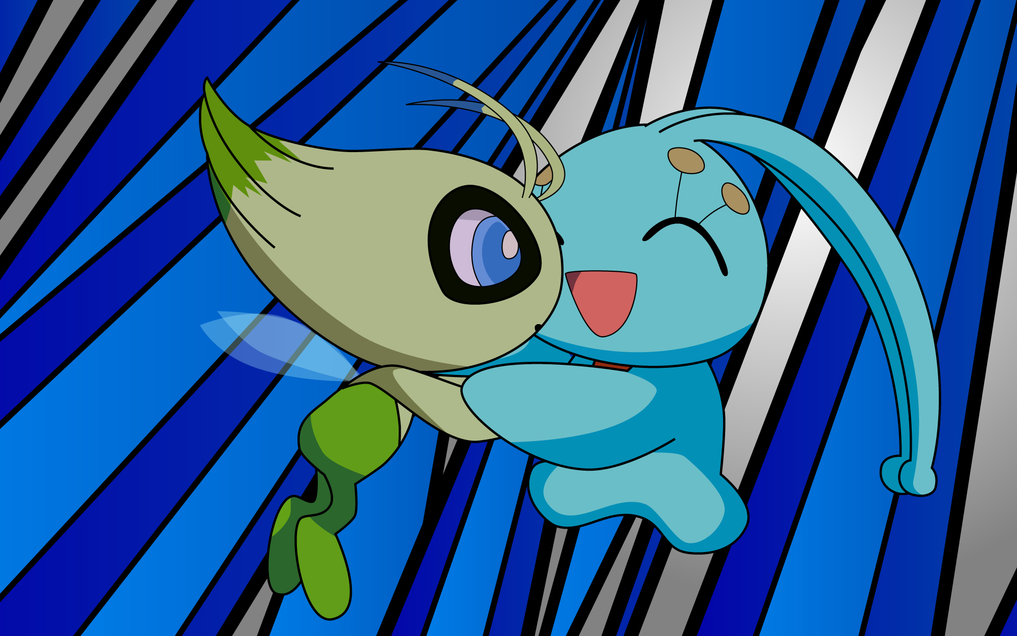 Celebi and Manaphy by FezVrasta on DeviantArt