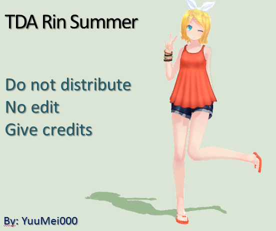 MMD TDA Rin Kagamine Summer DL by YuuMei000 on DeviantArt