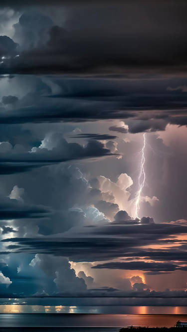 Jagged lightning streaks across the twilight sky by EntertainTime on ...