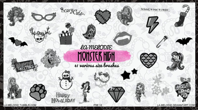 31 small Monster High brushes by la melodie by La-melodie on DeviantArt