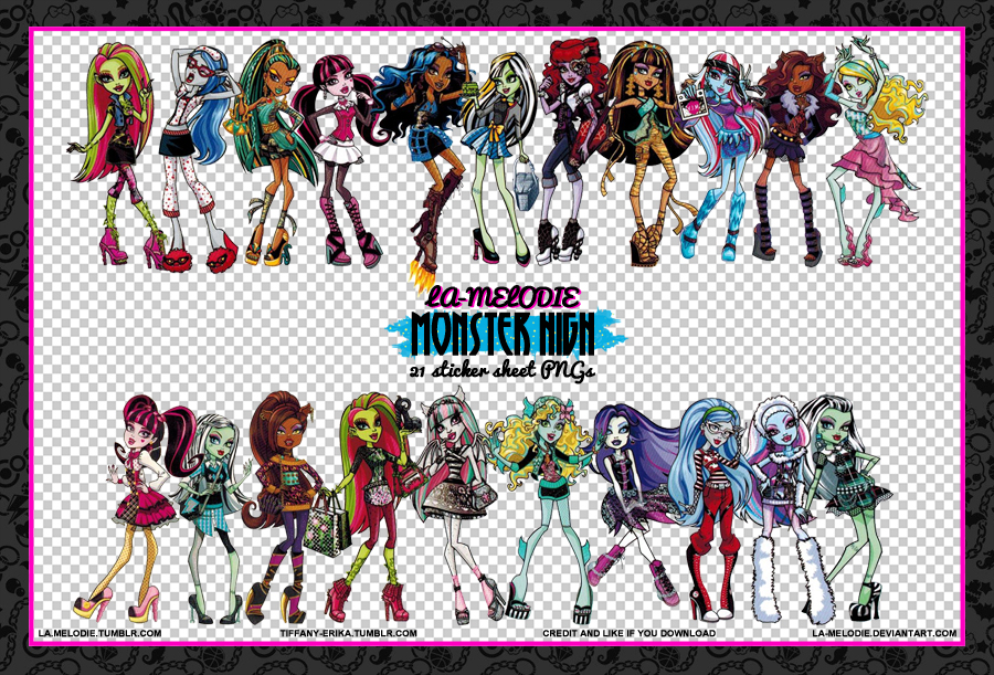 21 Monster High Sticker Sheet PNGs by la-melodie by La-melodie on ...