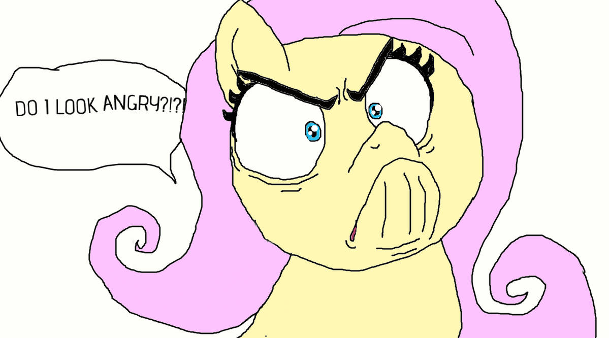 DO I LOOK ANGRY?! Fluttershy by TheMowOfDaNeon on DeviantArt