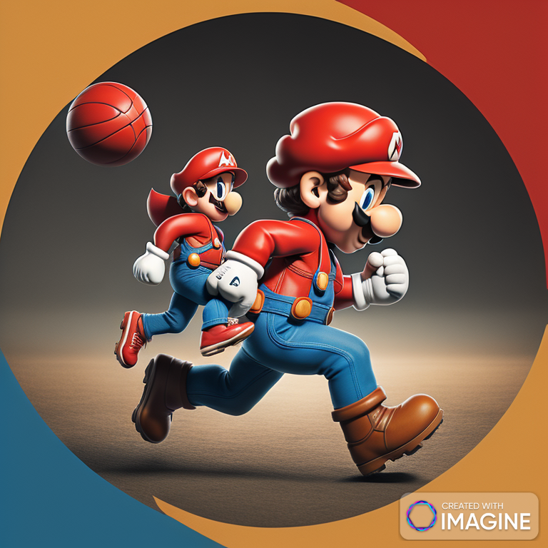 Mario(s) run from basketball by LizarTaco on DeviantArt
