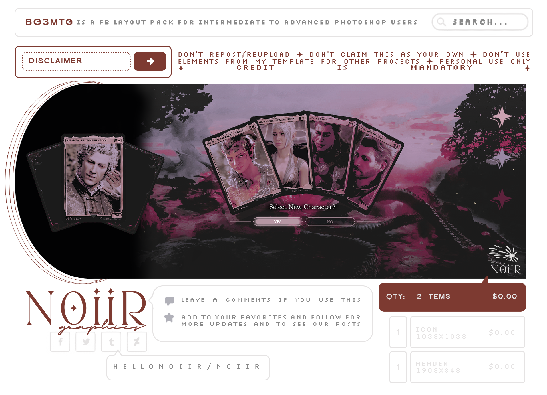BG3MTG. / freebie roleplayer FB layout by NOllR on DeviantArt