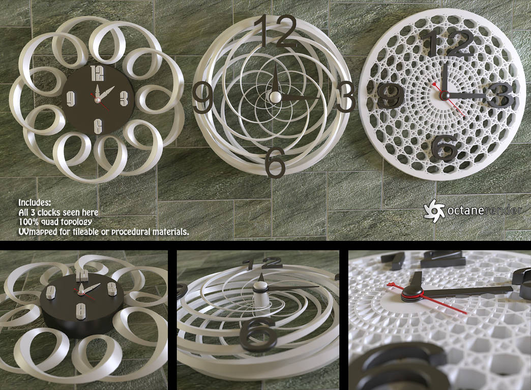 Modern Wall Clocks (free models) by LuxXeon on DeviantArt