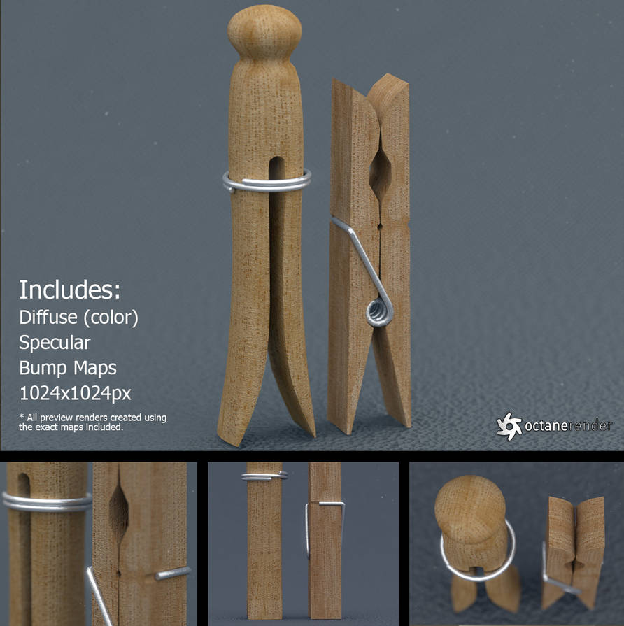 Clothespins (free 3D models) by LuxXeon on DeviantArt