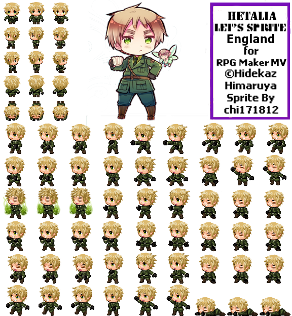 Hetalia RPG Maker MV - England sprites by chi171812 on DeviantArt