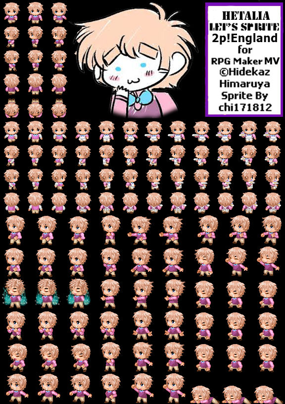 Hetalia RPG Maker MV - 2p!England sprites by chi171812 on DeviantArt