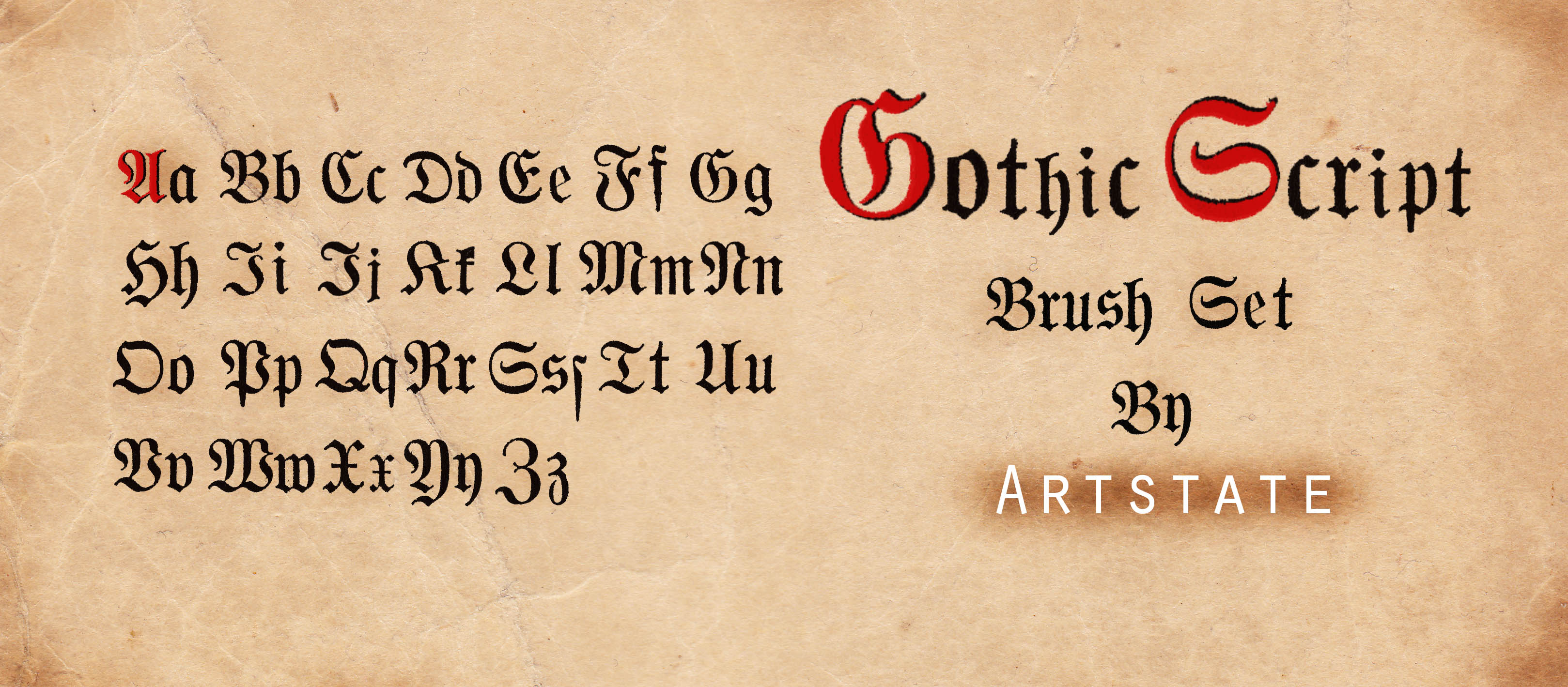 Gothic Script Brush Set by artstate on DeviantArt
