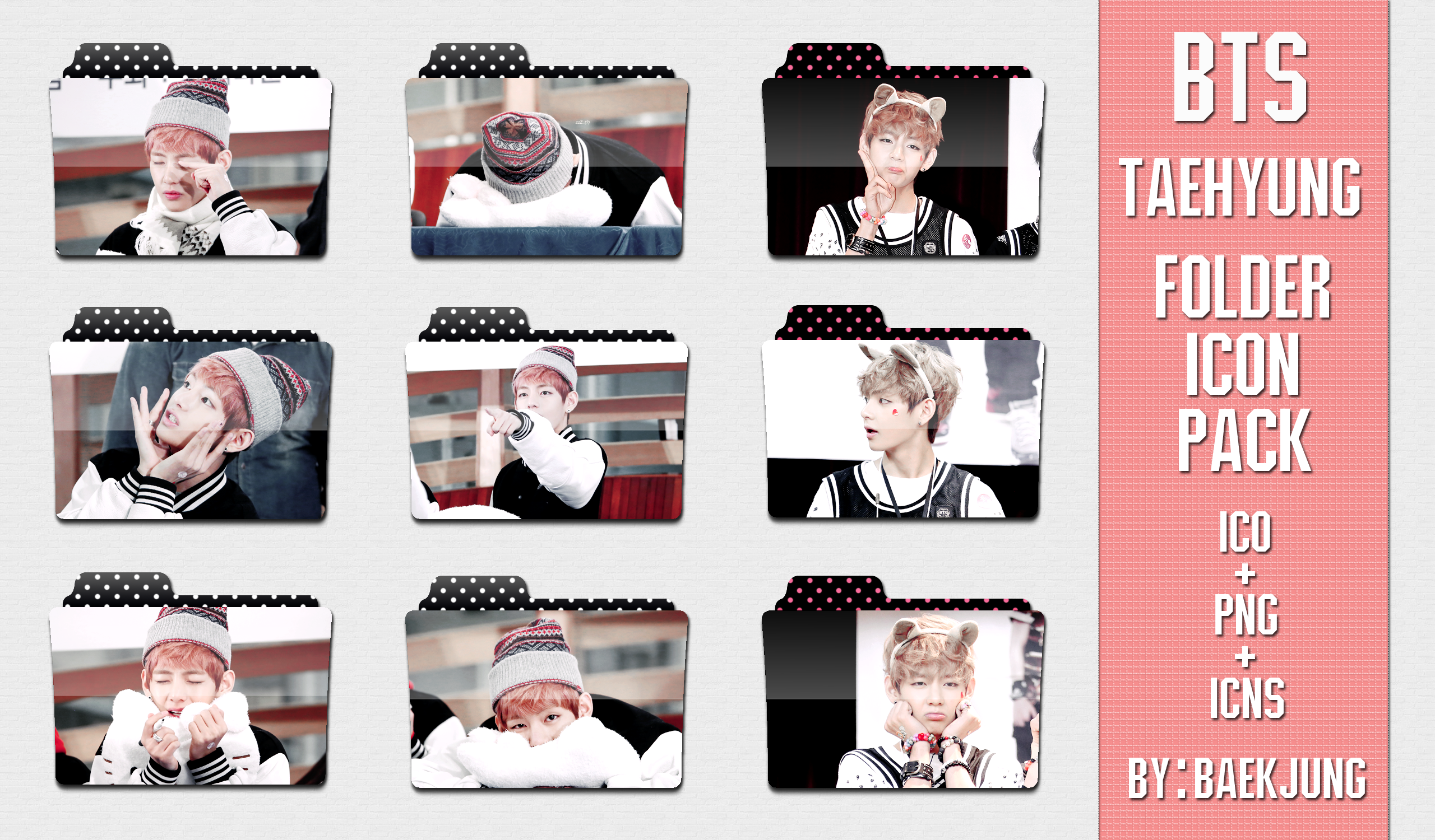 BTS Taehyung (V) - Folder icon pack by BaekJung on DeviantArt