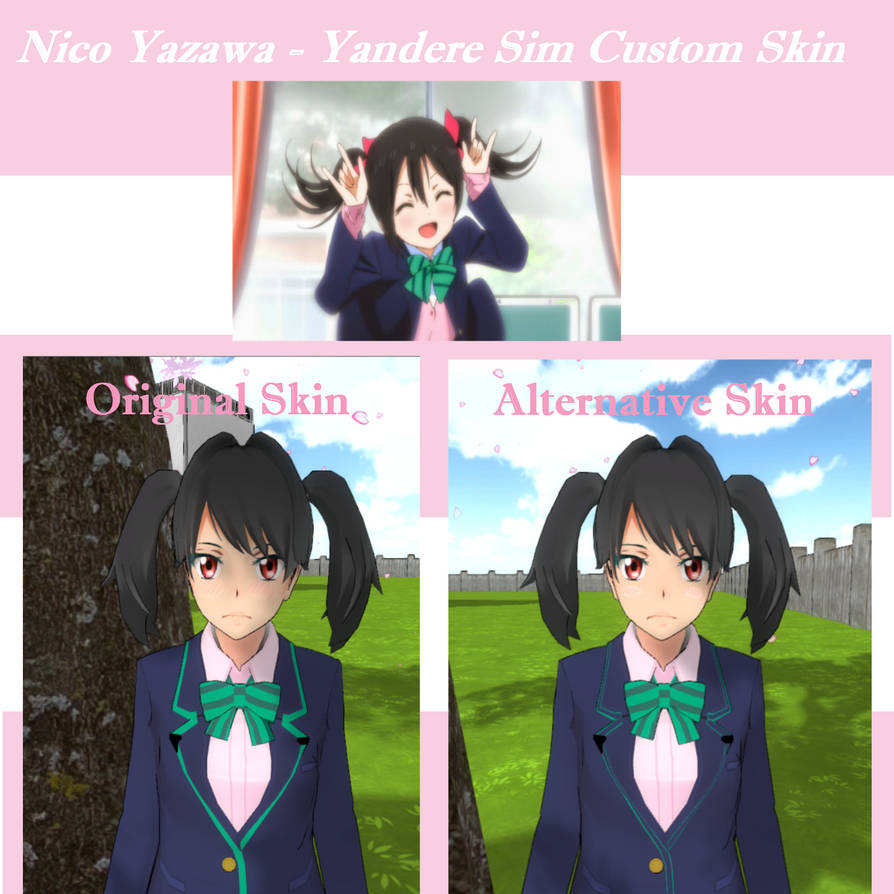Nico Yazawa Custom Skin Pack - Yandere Simulator by LilixMarias on ...