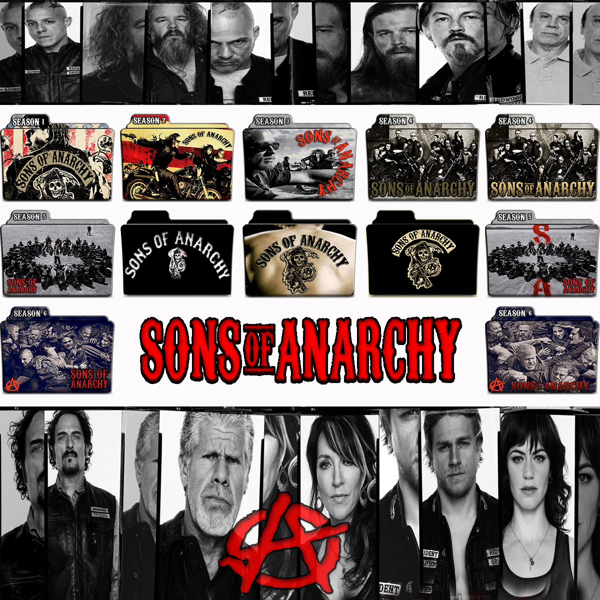 Sons of Anarchy folder icons: S1-S6 by F0l13aD3ux on DeviantArt