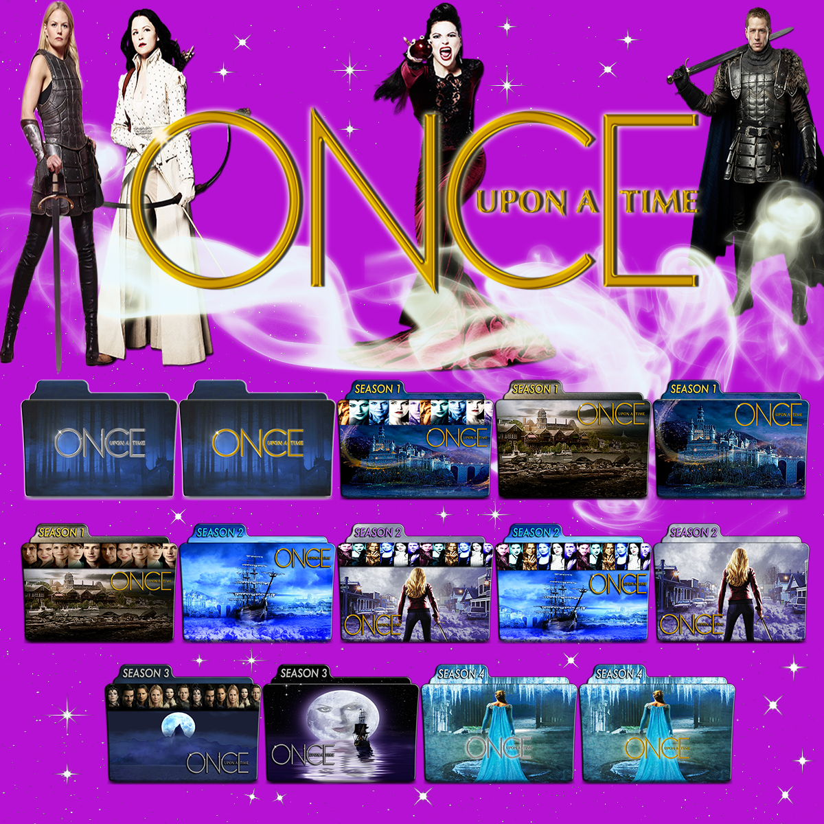 Once Upon a Time folder icons: S01- S04 by F0l13aD3ux on DeviantArt