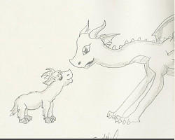 Friendly dragon and goat. by SnowScales-IceFire on DeviantArt
