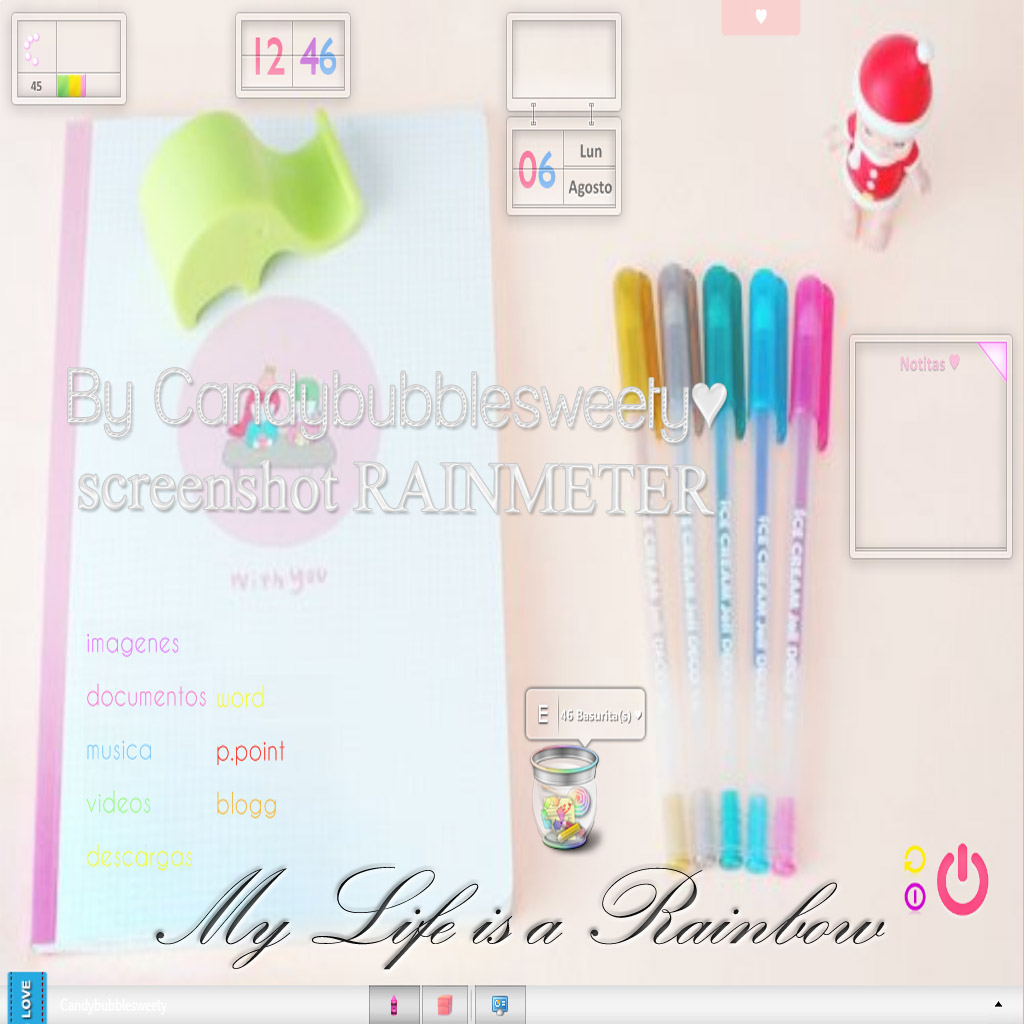 Rainmeter My Life is a Rainbow by candybubblesweety on DeviantArt