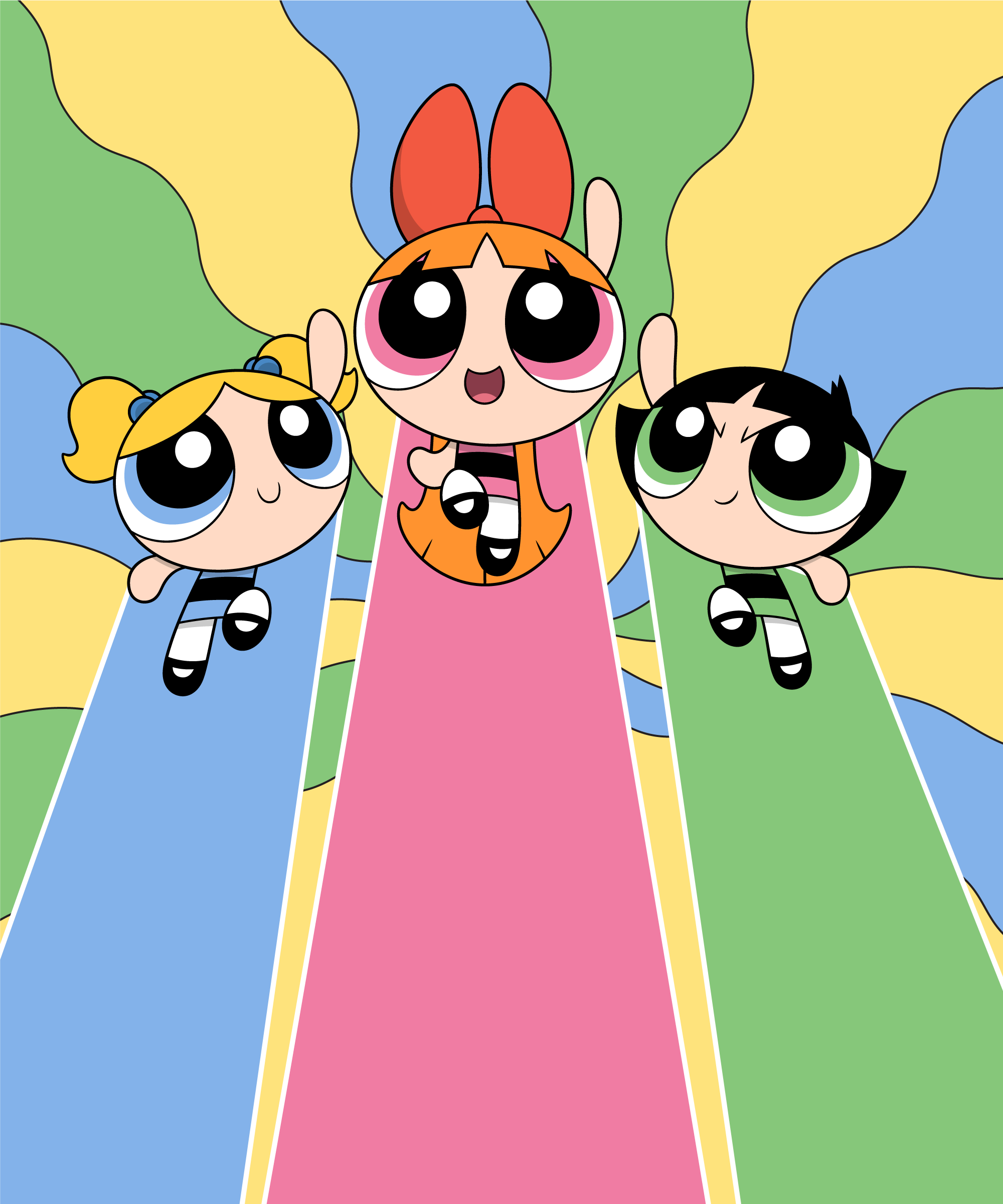 The Powerpuff Girls Flying in the air by Jack1set2 on DeviantArt