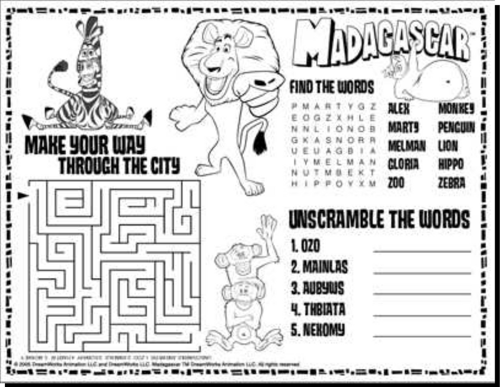 Madagascar Central Park Zoo Activity Mat by Jack1set2 on DeviantArt