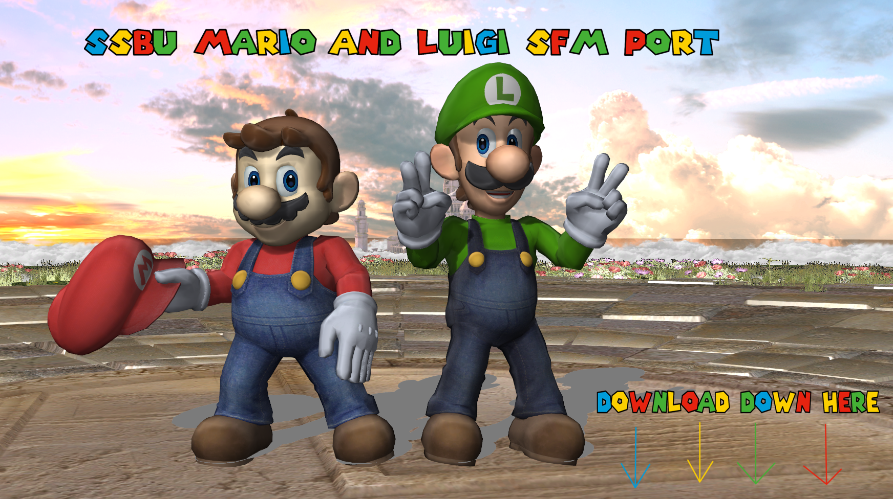 (MMD) SSBU Mario And Luigi SFM Port DL by PinkyBeretDA on DeviantArt