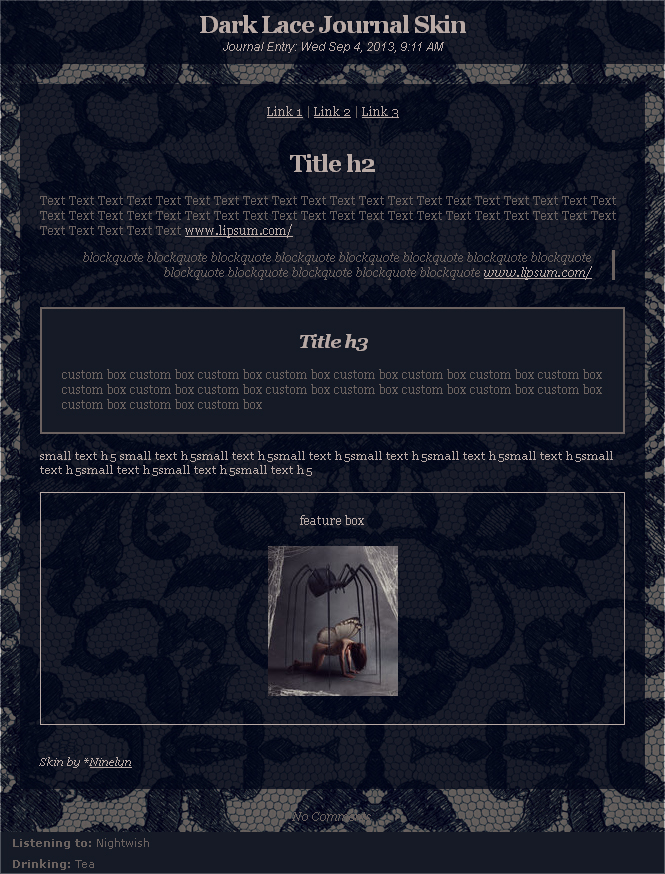 Dark Lace Journal Skin by Ninelyn on DeviantArt