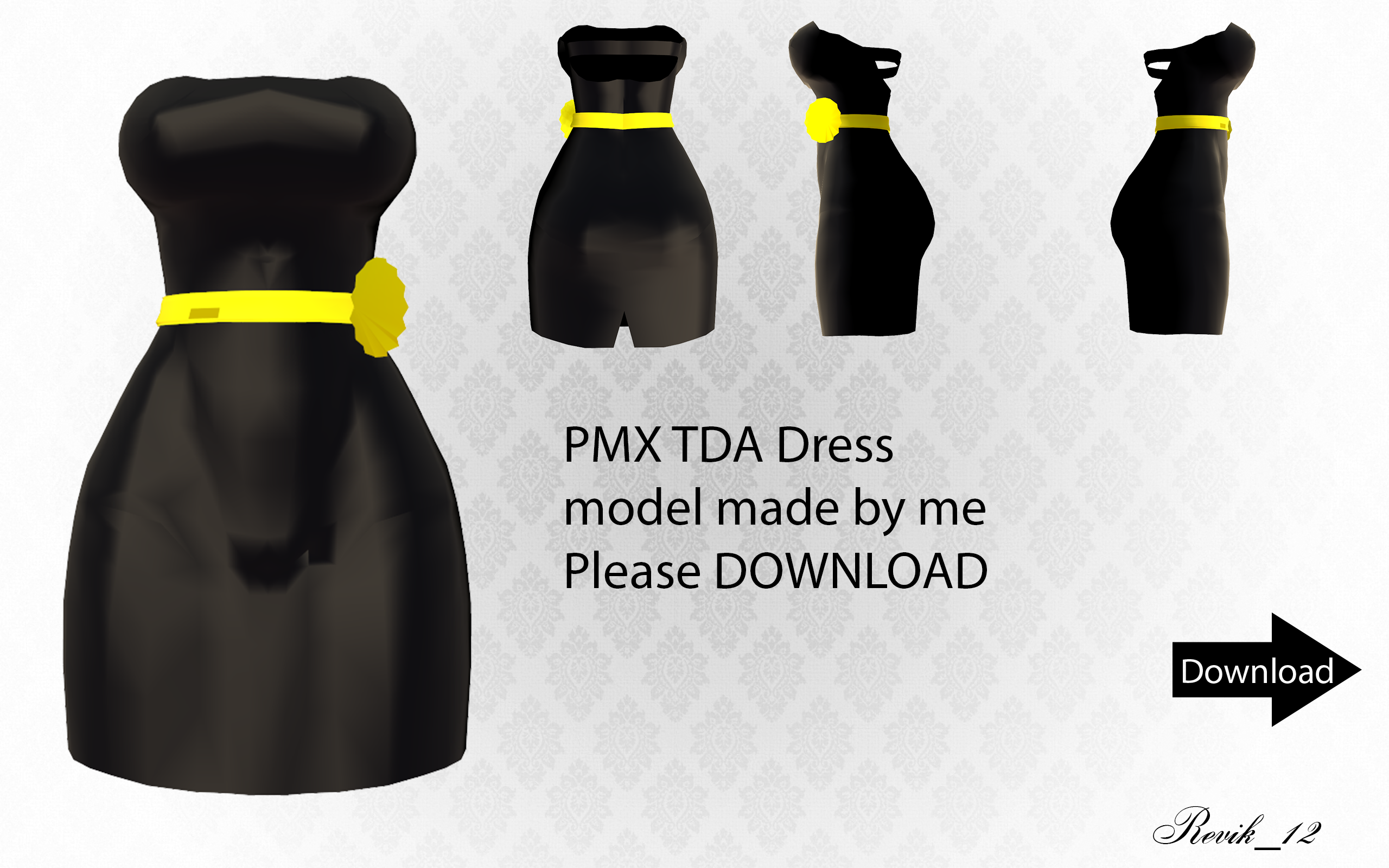 MMD/PMX TDA dress by Revik12 on DeviantArt