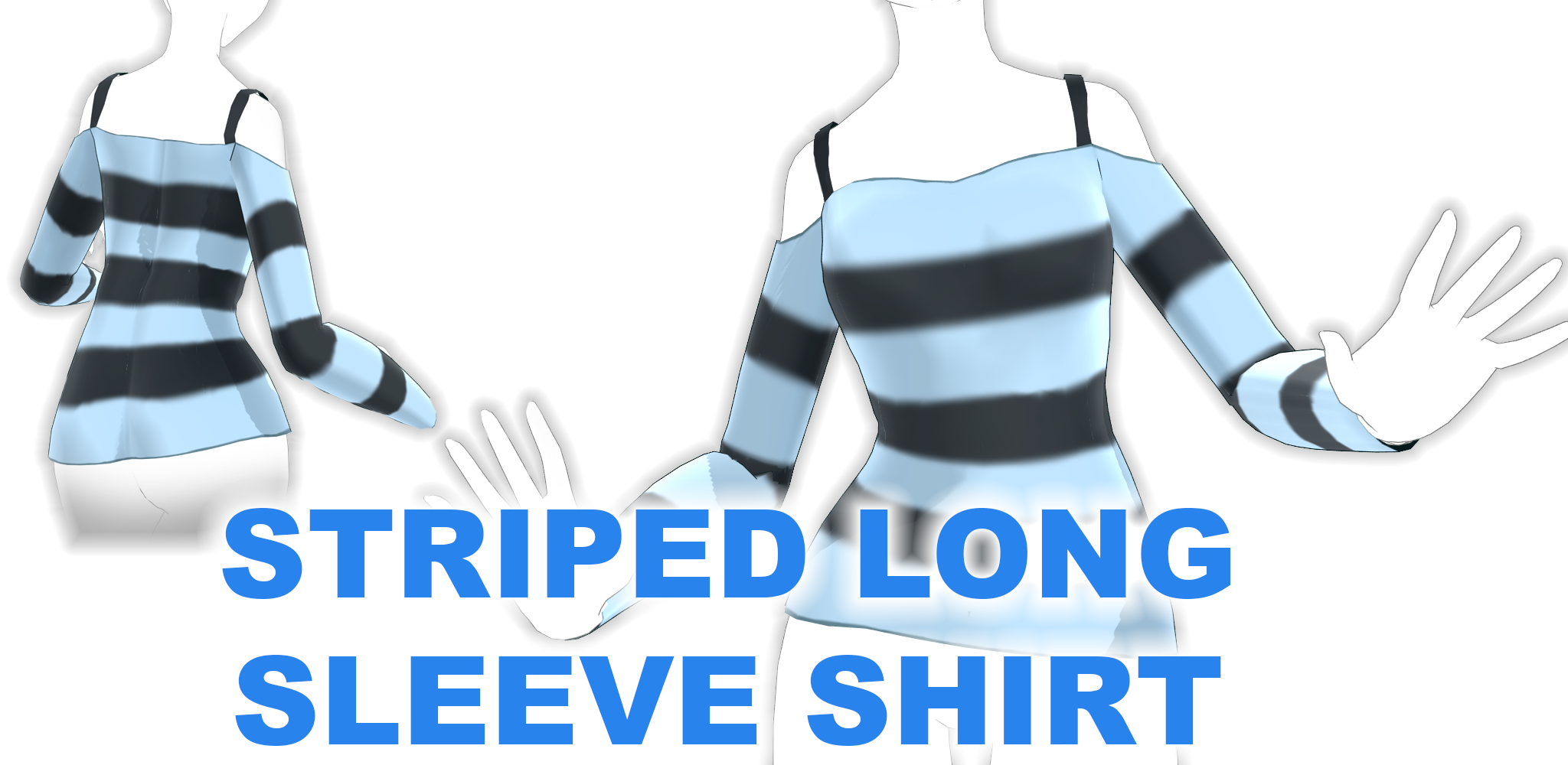 Striped long sleeve shirt (MMD DL) by VanillaBear3600 on DeviantArt