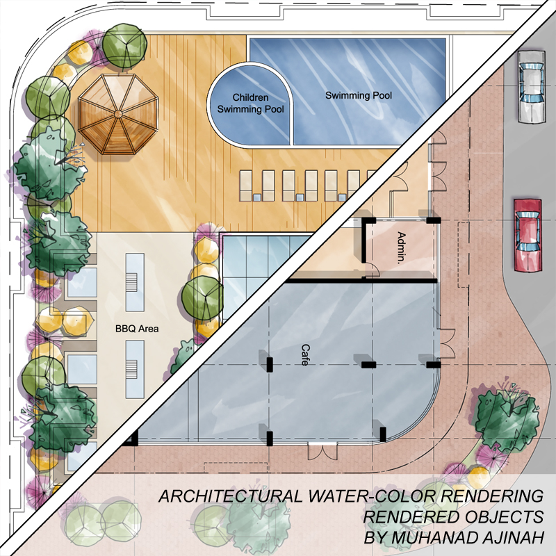 Architectural Water-color Rendered Objects by m-ajinah on DeviantArt