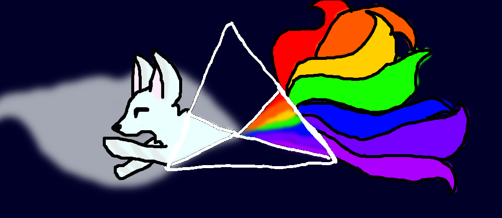 Rainbow Kitsune!!! (My style) by solangelover250 on DeviantArt