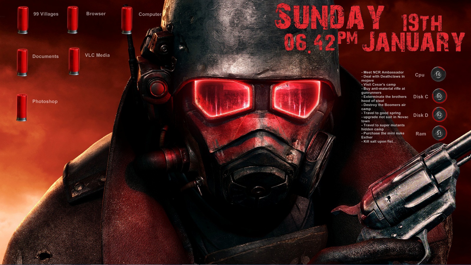 Fallout New Vegas 2014 Rainmeter 1.0 by 99villages on DeviantArt