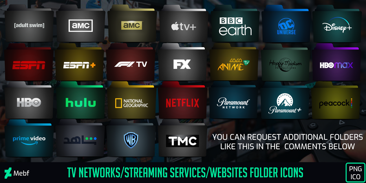 TV Networks AND Streaming Services Folder Icons by Mebf on DeviantArt