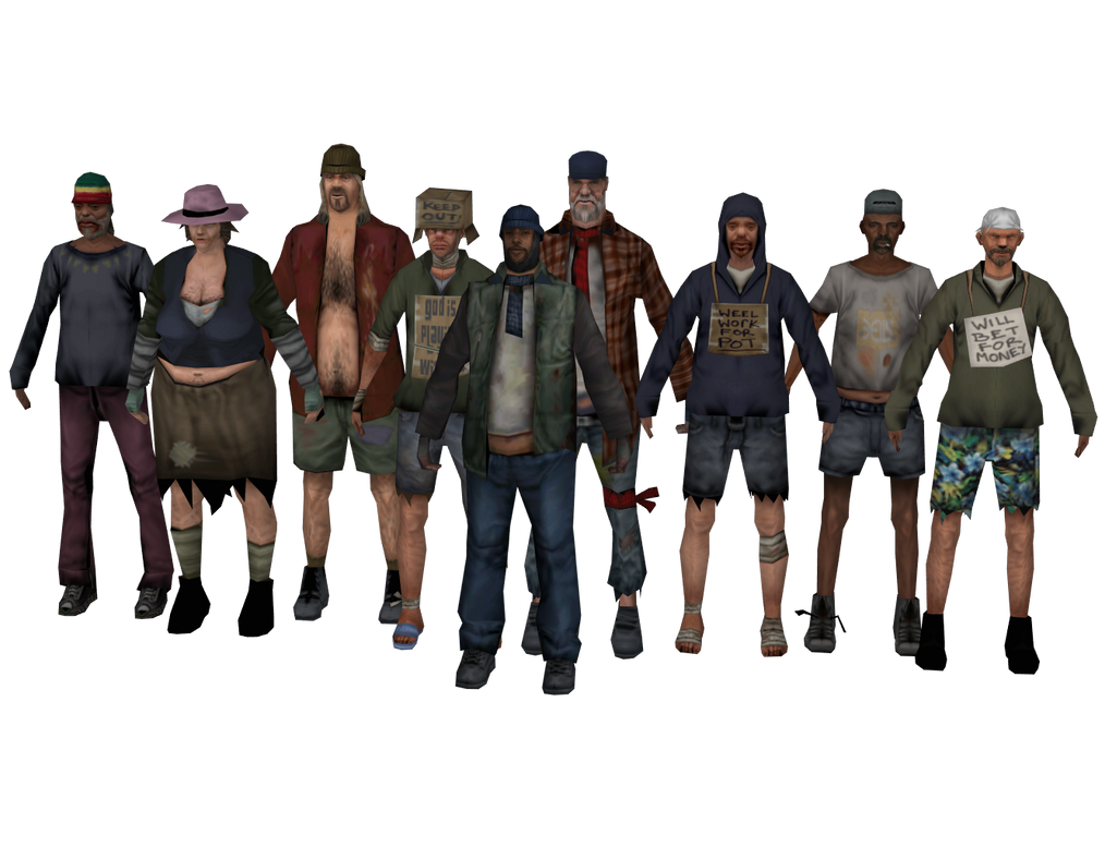 GTA SA Hobo Peds XPS by Sasuke-Bby on DeviantArt