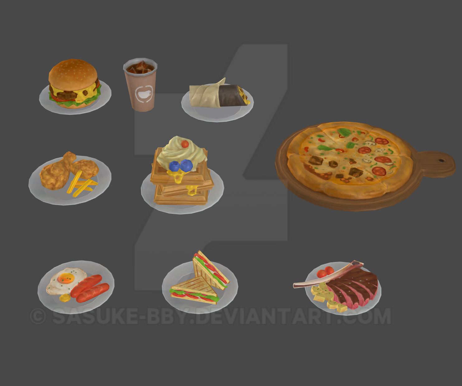 ZZZ - Misc Food Props 1 XPS by Sasuke-Bby on DeviantArt