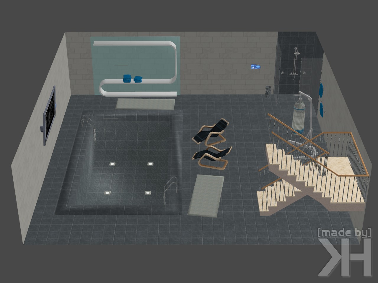 Pool and Training Room (XPS) by Grummel83 on DeviantArt