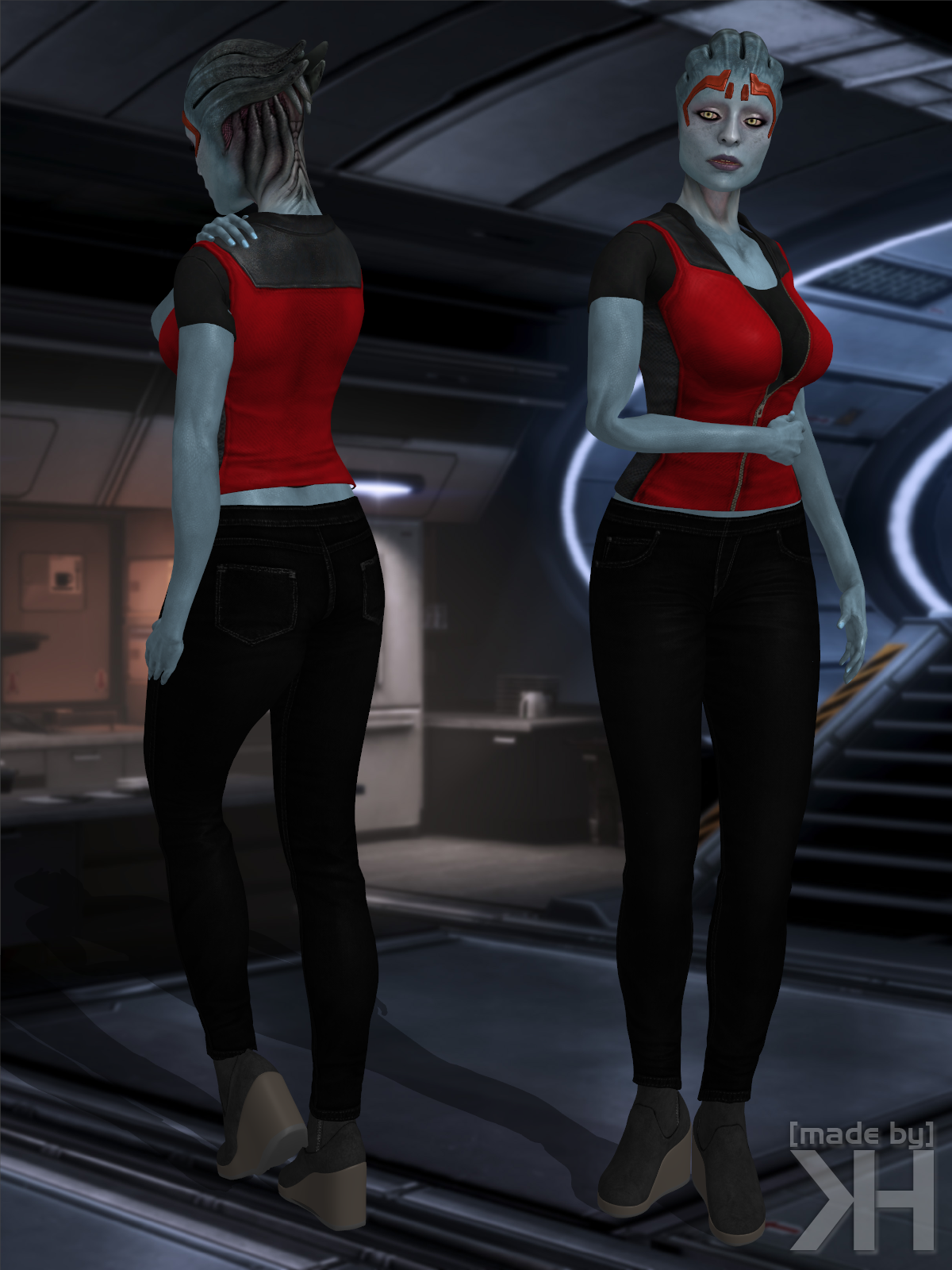 Samara Vest and Jeans (XPS) by Grummel83 on DeviantArt