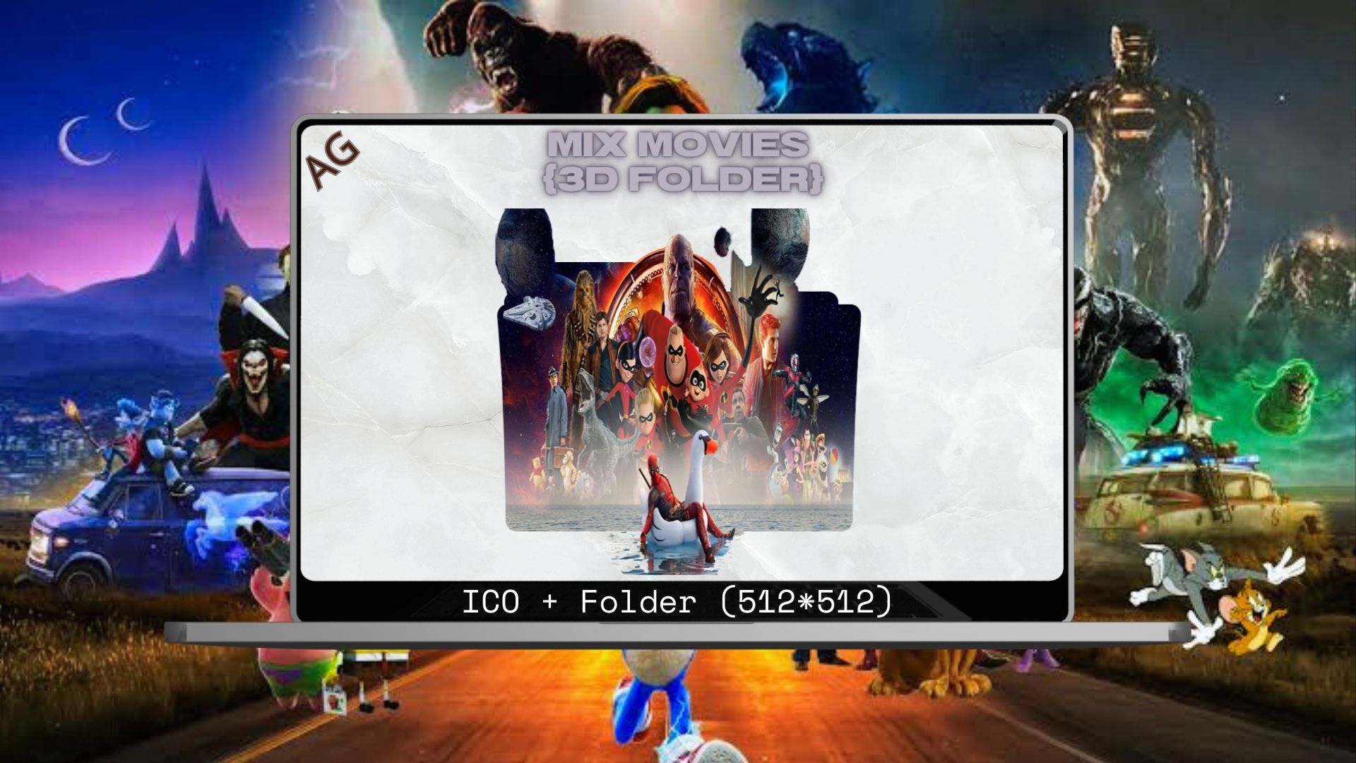 Movies Collection Folder Icon (3D) -AG by ahmedghazyy on DeviantArt