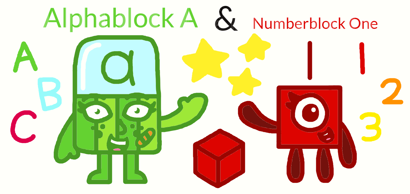 Alphablock A and Numberblock One in DA muro by CalinaPonyCartoonsDA on ...