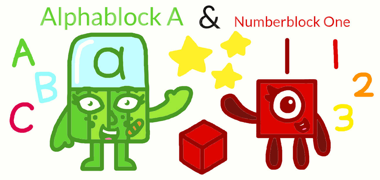 Alphablock A and Numberblock One in DA muro by CalinaPonyCartoonsDA on ...