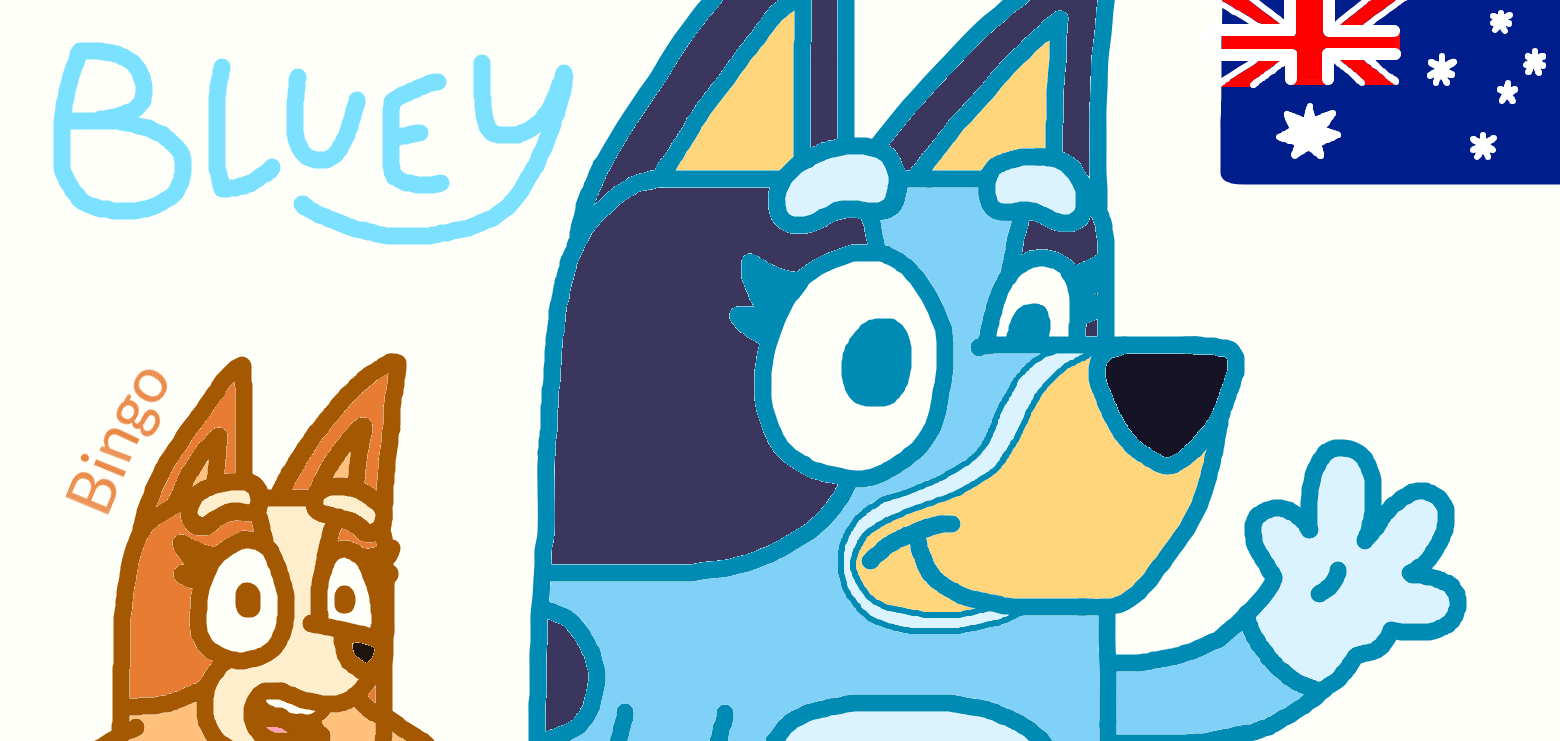 Bluey in DA muro by CalinaPonyCartoonsDA on DeviantArt