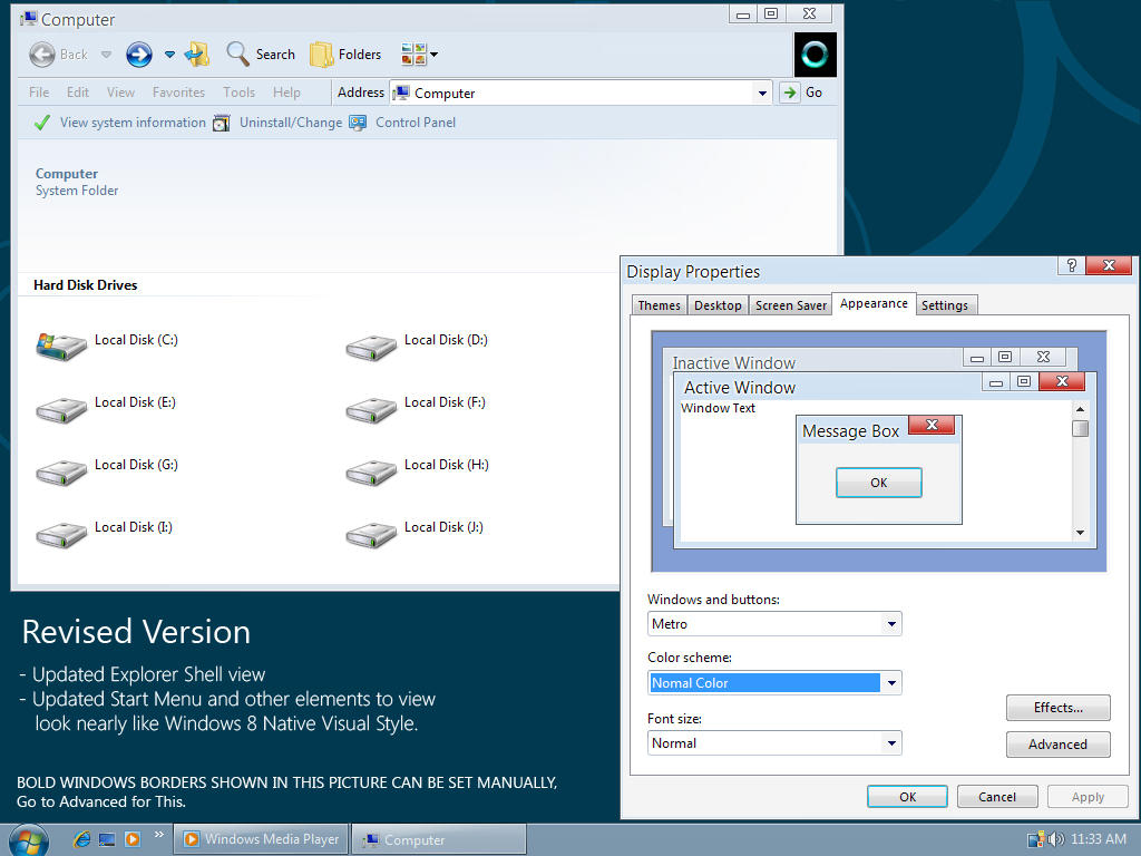Windows 8 Aero Visual Style for XP (Revised Ver) by SalmanAMD on DeviantArt