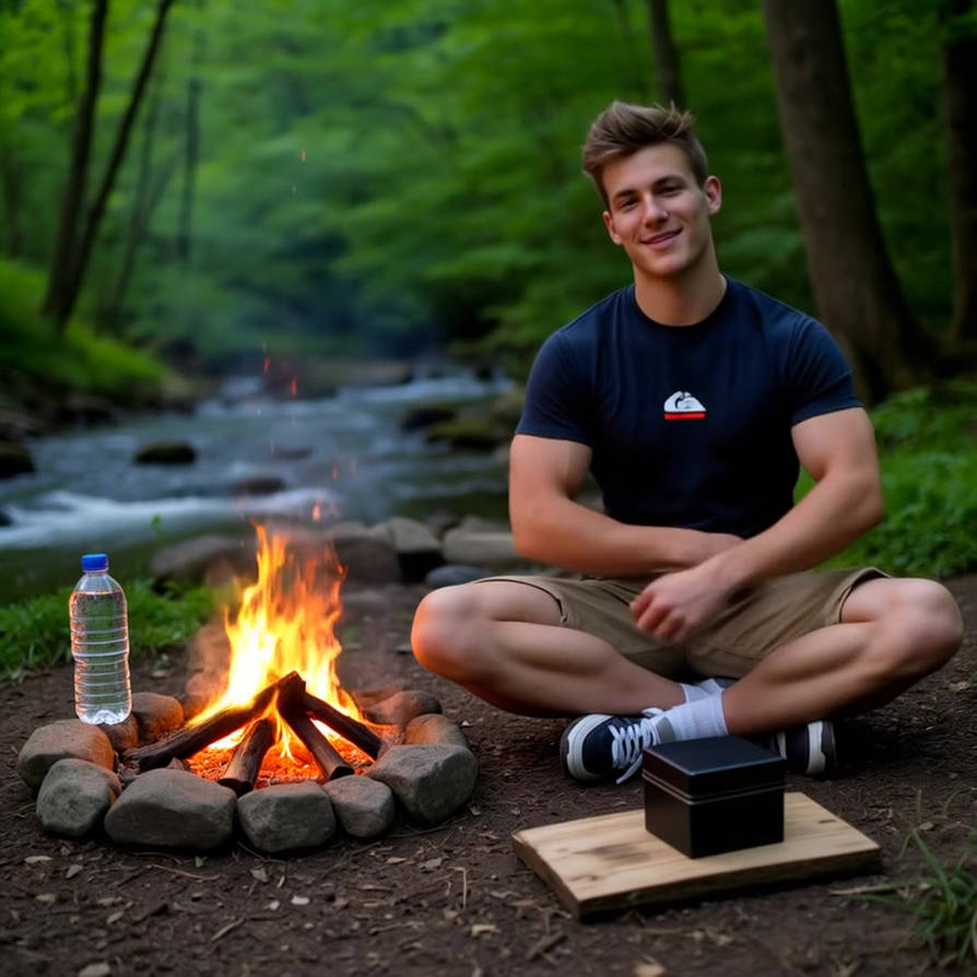 Flexing at Campfire by SparkingVIP on DeviantArt