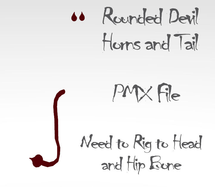 [MMD]Rounded Devil Horn And Tail by luckygirl88 on DeviantArt