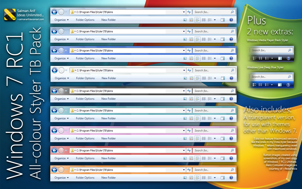 Windows 7 All-Colour Styler TB by salmanarif on DeviantArt
