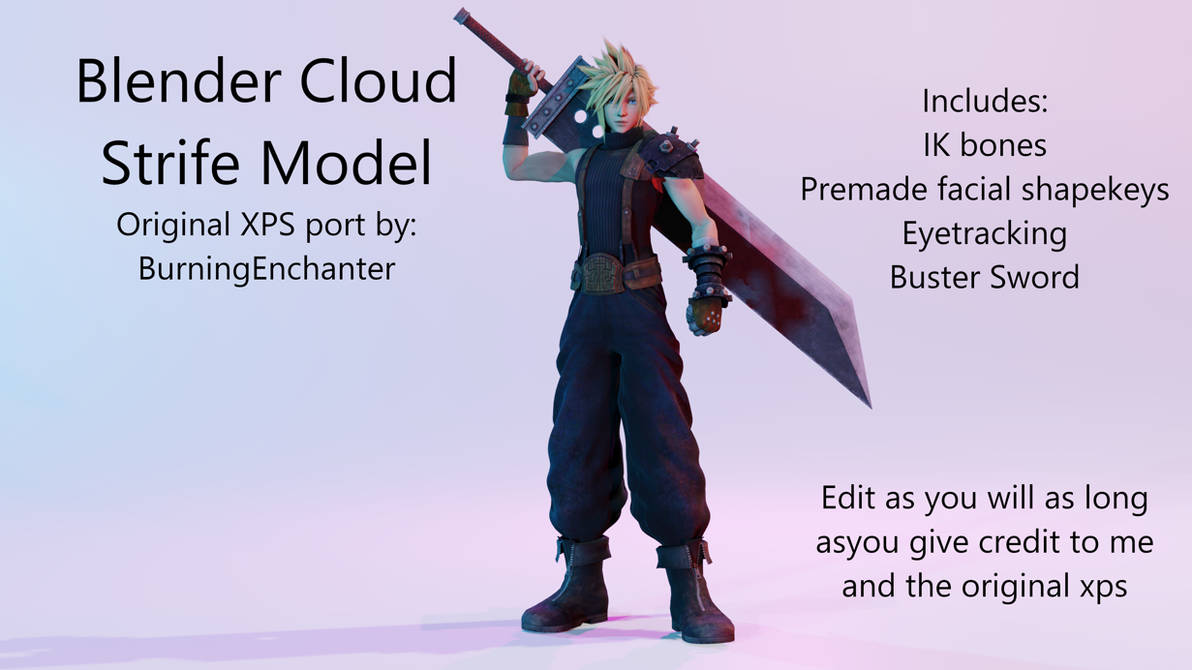 (Blender) Dissidia NT Cloud Model by Scythoroast on DeviantArt