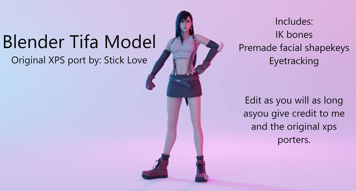 (Blender) Dissidia Tifa Model DL by Scythoroast on DeviantArt